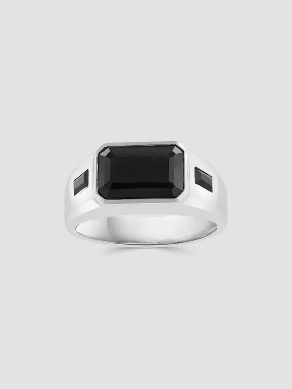 Saks Fifth Avenue Collection 925 Sterling & Black Spinel Ring