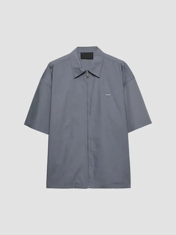 Prada Short-sleeved Technical Cotton Shirt - Grey