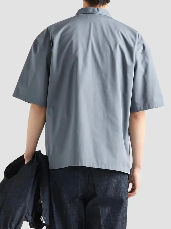Prada Short-sleeved Technical Cotton Shirt - Grey