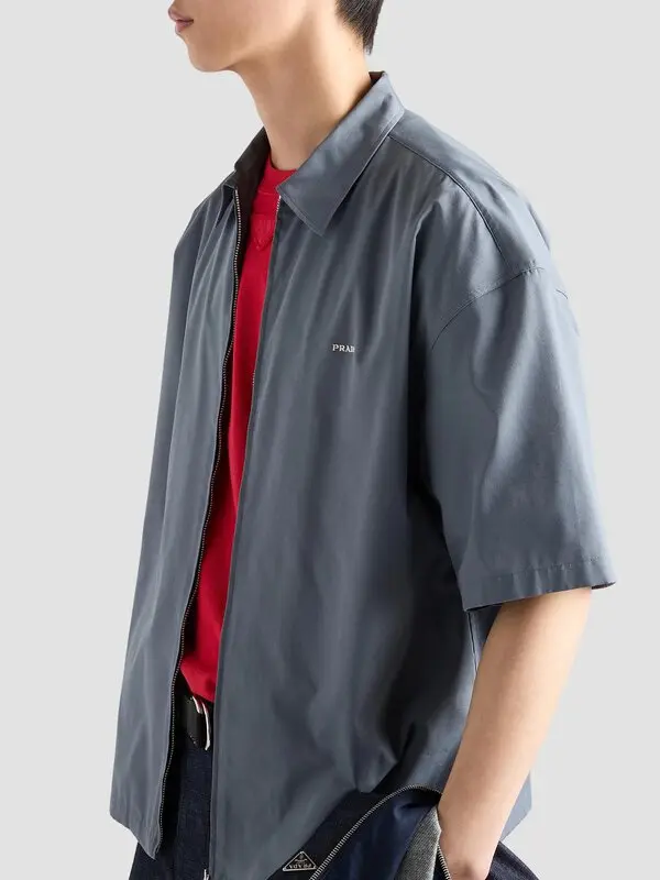 Prada Short-sleeved Technical Cotton Shirt - Grey
