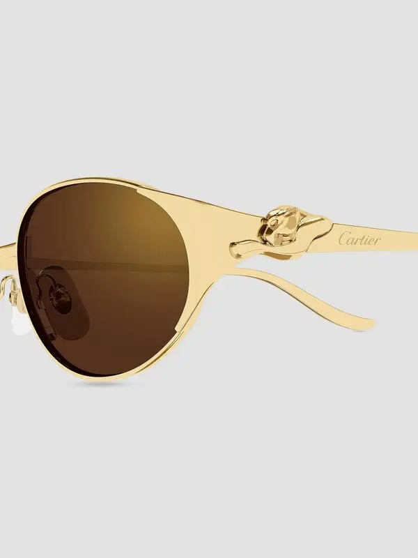 Cartier Panthère Classic 53mm 24k-gold-plated Oval Sunglasses