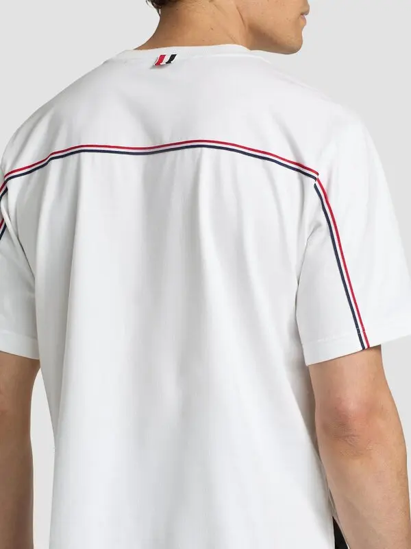 Thom Browne Rwb Trim Oversized Cotton Crewneck T-shirt