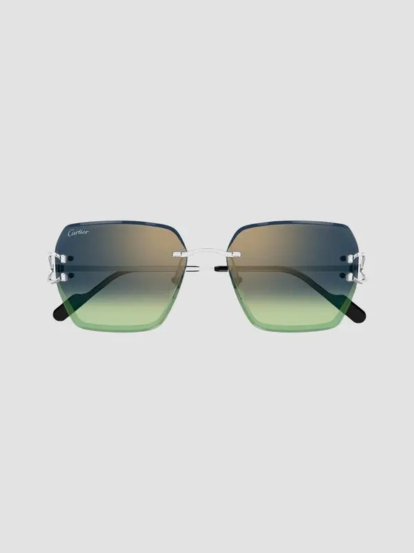 Cartier Motifs De 58mm Platinum-plated Butterfly Sunglasses