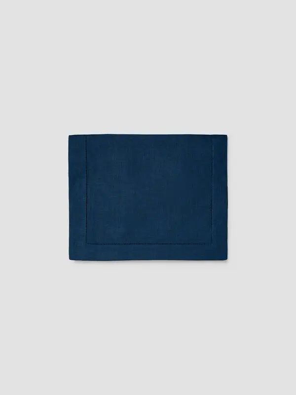 SFERRA Festival Square Linen Table Runner - Navy