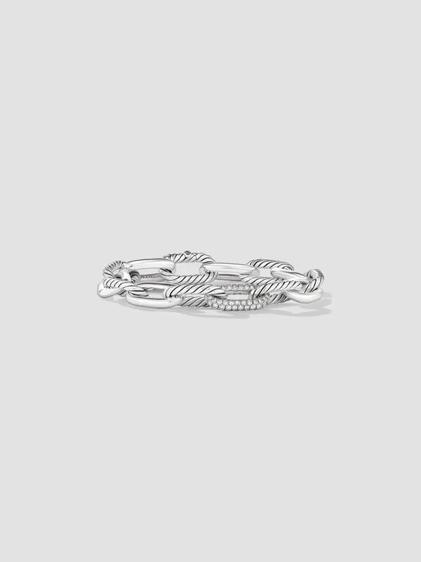 David Yurman Dy Madison Chain Bracelet In Sterling - Diamond