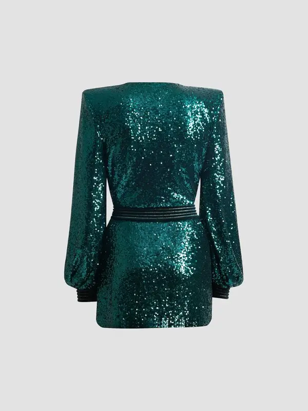 ZHIVAGO Cala Conta Sequined Wrap Minidress