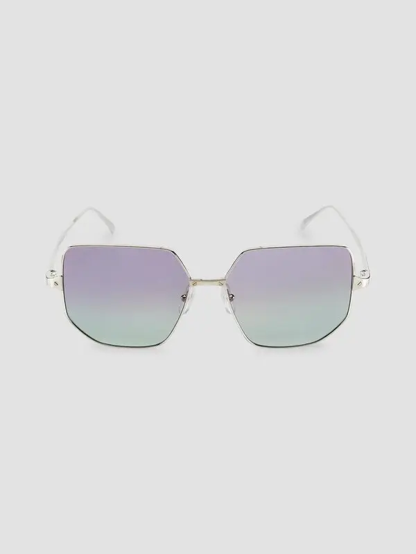 Cartier Santos De 58mm Geometric Sunglasses - Silver