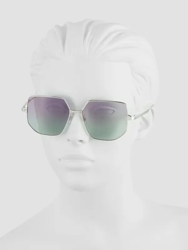 Cartier Santos De 58mm Geometric Sunglasses - Silver