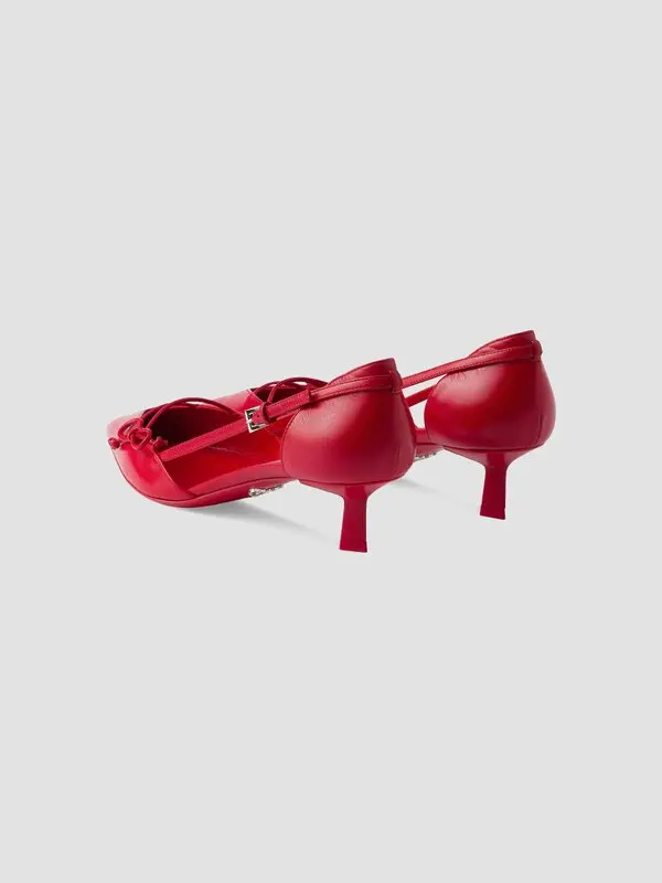 Prada Open-side Leather Pumps - Red