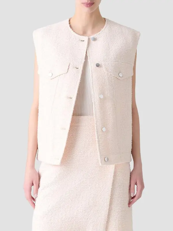 Akris Bouclé Tweed Gilet