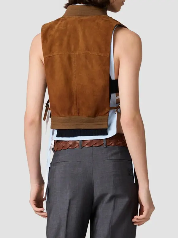 Miu Miu Waxed Suede Leather Vest
