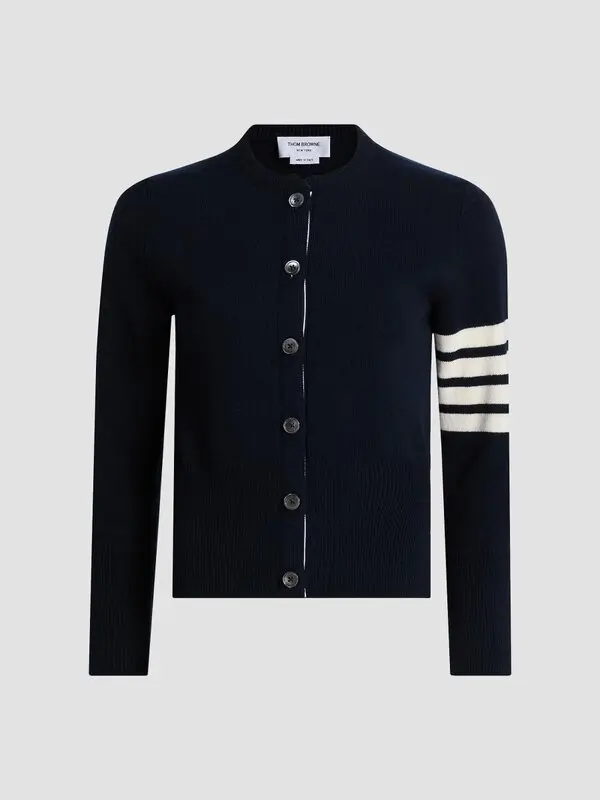 Thom Browne Four Bar Wool Cardigan - Navy