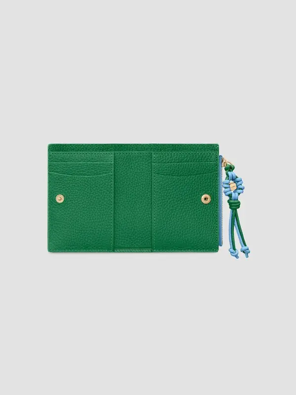 MAISON DE SABRE Bloom Edition Leather Bifold Wallet - Sky Emerald