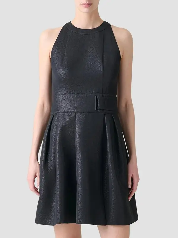 Akris Metallic A-line Minidress