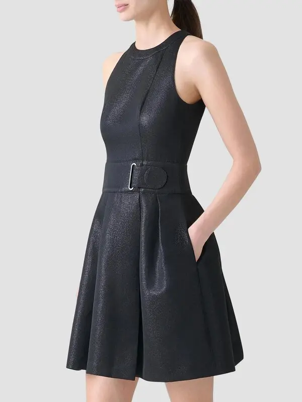 Akris Metallic A-line Minidress