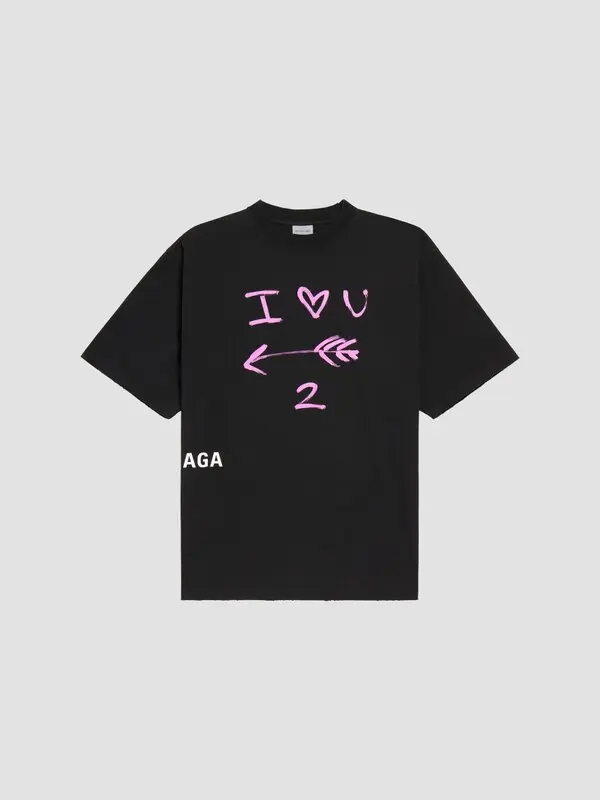 Balenciaga I Love U Fit T-shirt - Black