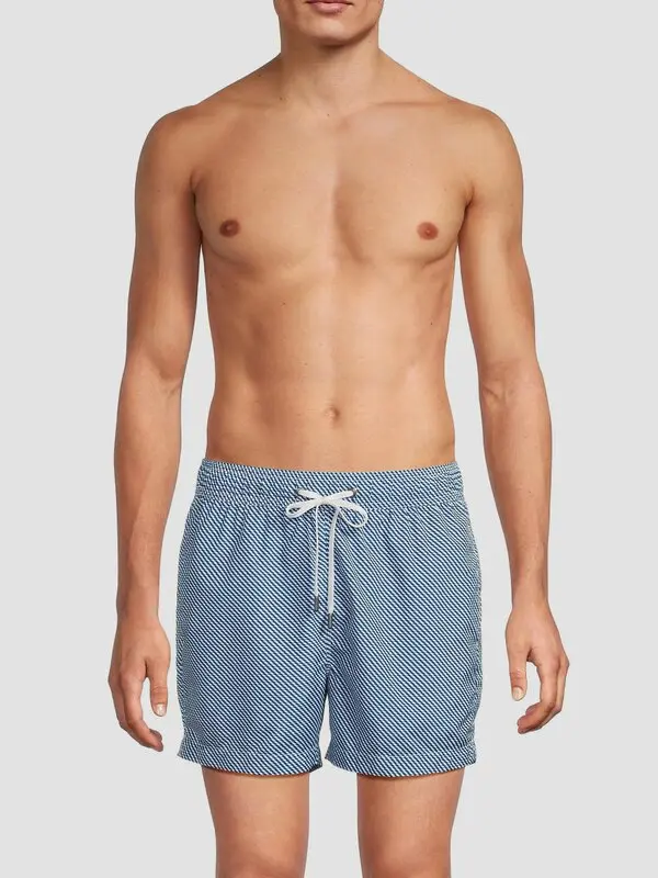 Onia Charles Geometric Print Swim Trunks