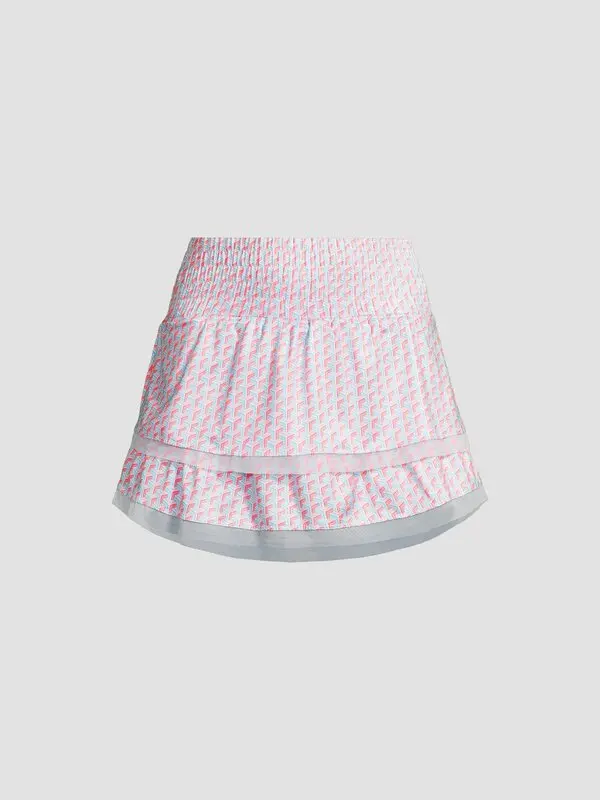 Lucky In Love Groovy Printed Tier Miniskirt