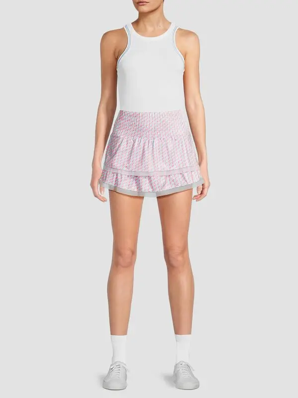 Lucky In Love Groovy Printed Tier Miniskirt