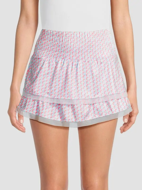 Lucky In Love Groovy Printed Tier Miniskirt