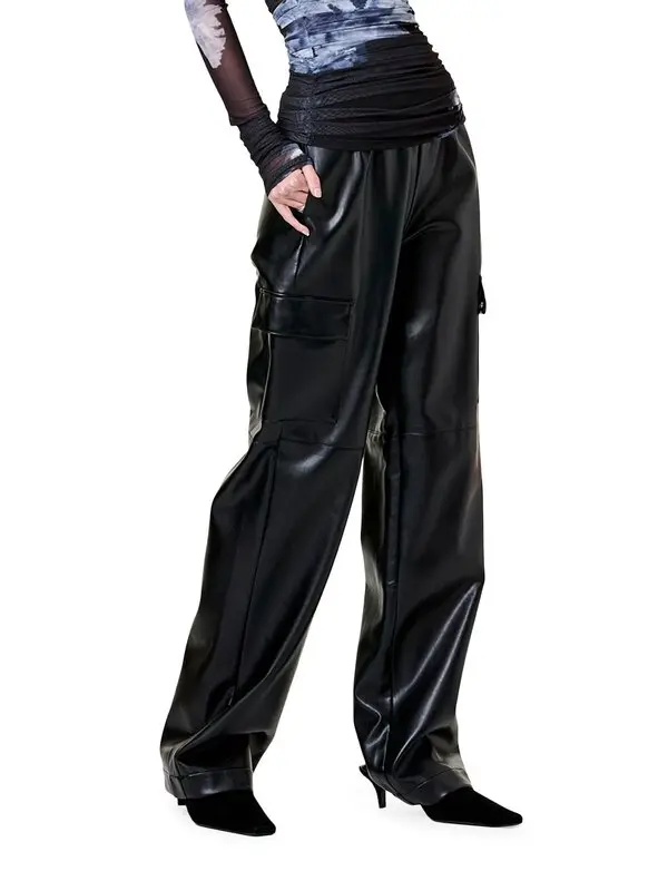NICHOLAS THE LABEL Edwina Faux Leather Cargo Pants