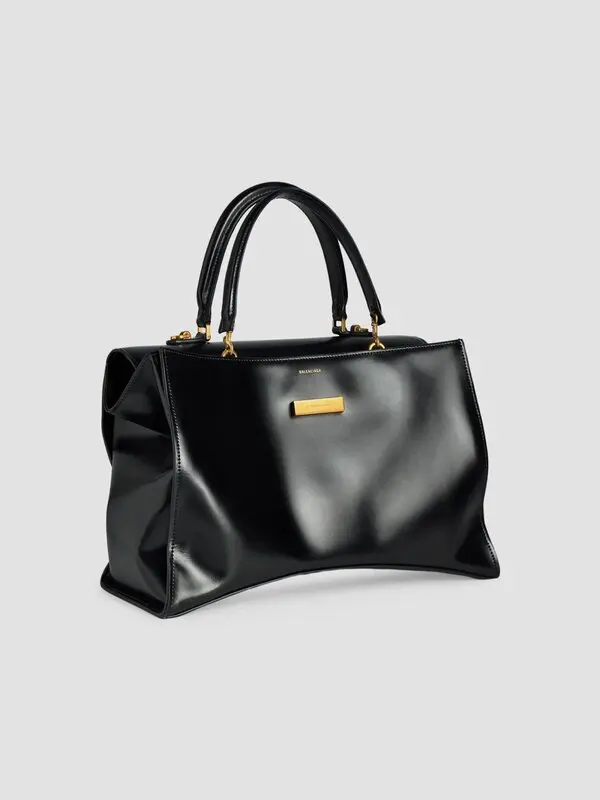 Balenciaga Hourglass Avenue Medium Top Handle Bag - Black