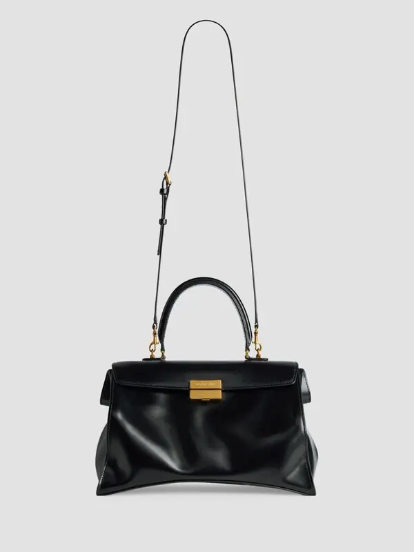 Balenciaga Hourglass Avenue Medium Top Handle Bag - Black
