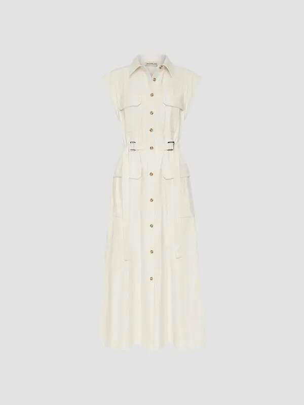 NICHOLAS THE LABEL Romina Cotton-blend Twill Midi-shirtdress