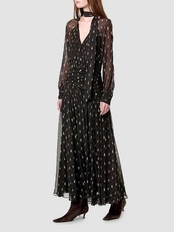 NICHOLAS THE LABEL Draya Scarf V-neck Maxi Dress