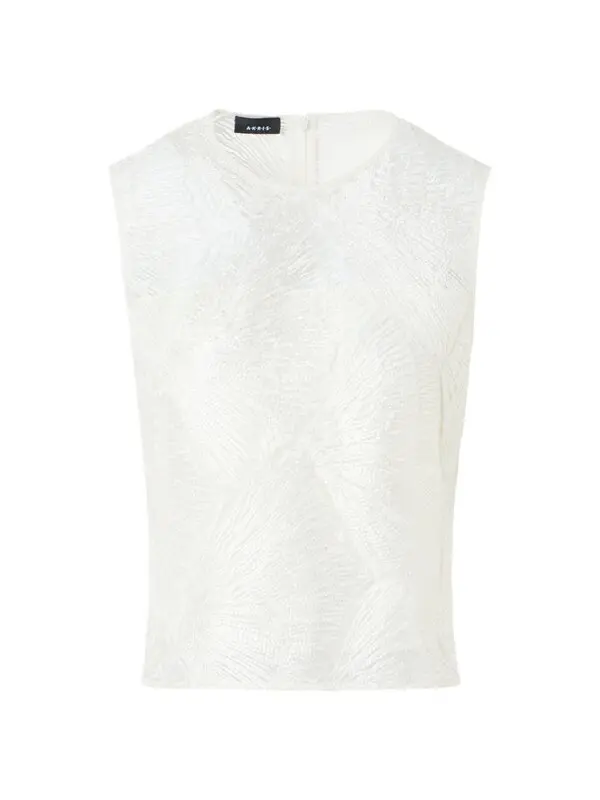 Akris Lacquered Fan Lace Top