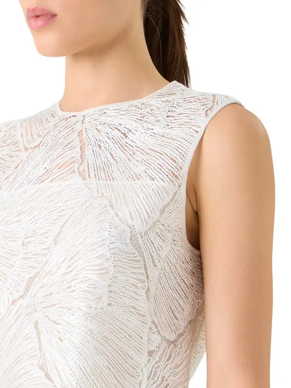 Akris Lacquered Fan Lace Top