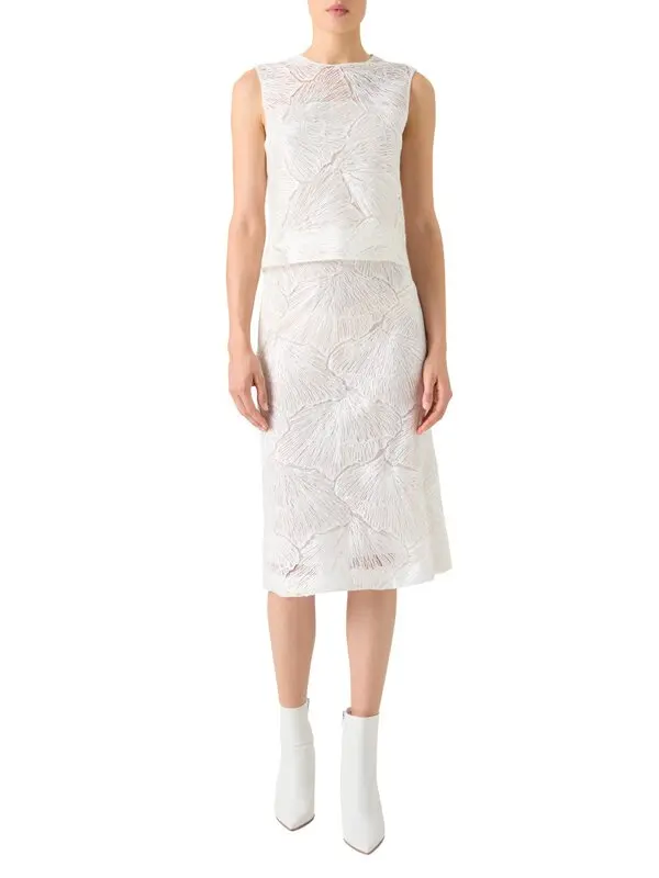 Akris Lacquered Fan Lace Top