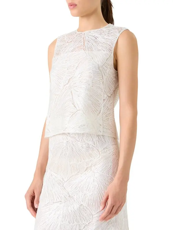 Akris Lacquered Fan Lace Top