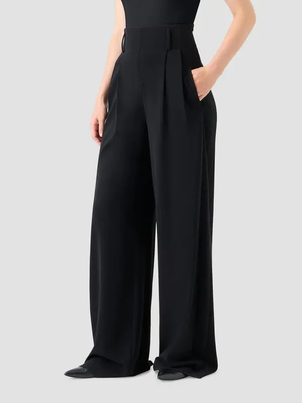 Akris Florina Crepe High-rise Pants - Black