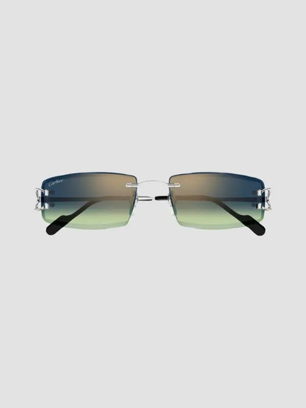 Cartier Motifs De Ct0465s Rimless Rectangular Sunglasses