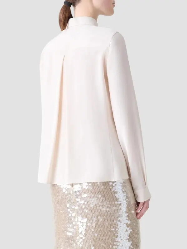Akris Silk Crepe Blouse - Vanilla