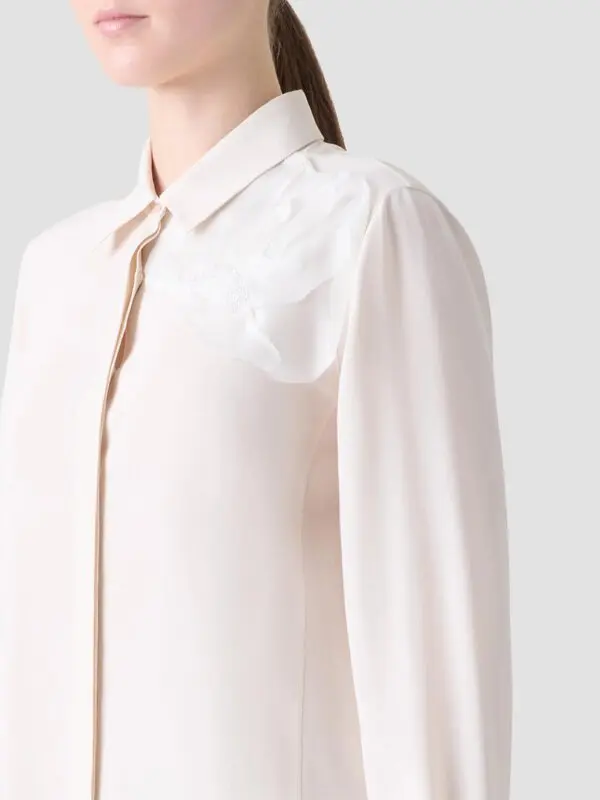 Akris Silk Crepe Blouse - Vanilla