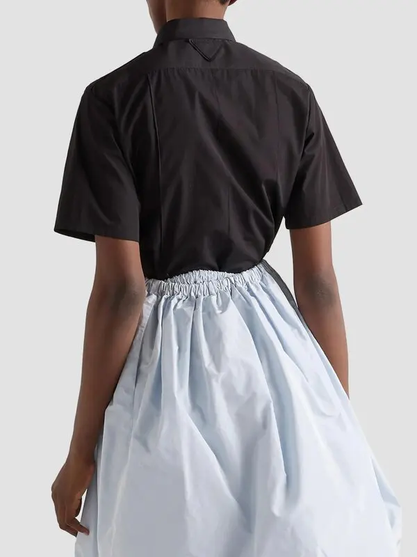 Prada Short-sleeved Poplin Shirt - Black