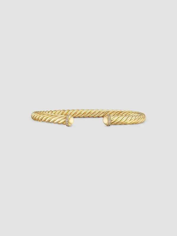 David Yurman Cable Cuff Bracelet In 18k Yellow