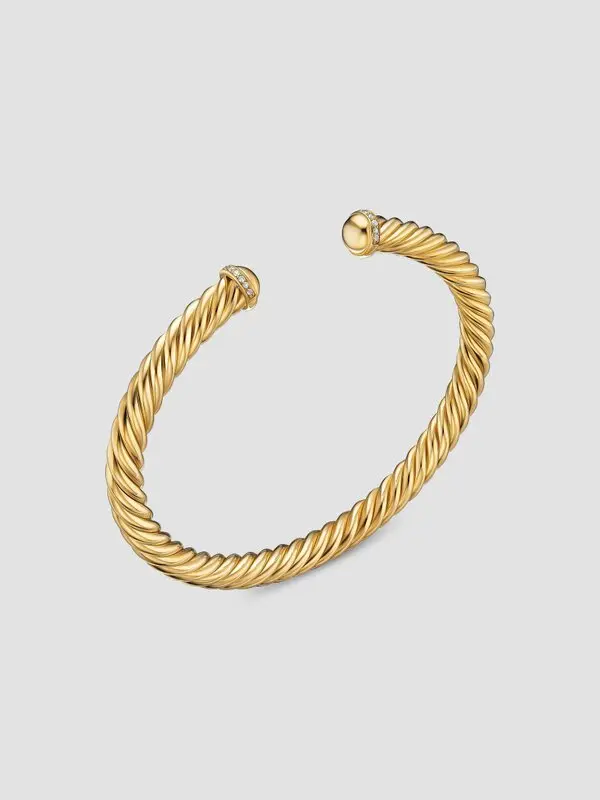 David Yurman Cable Cuff Bracelet In 18k Yellow