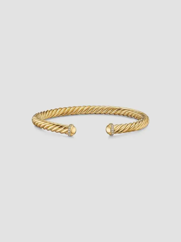 David Yurman Cable Cuff Bracelet In 18k Yellow