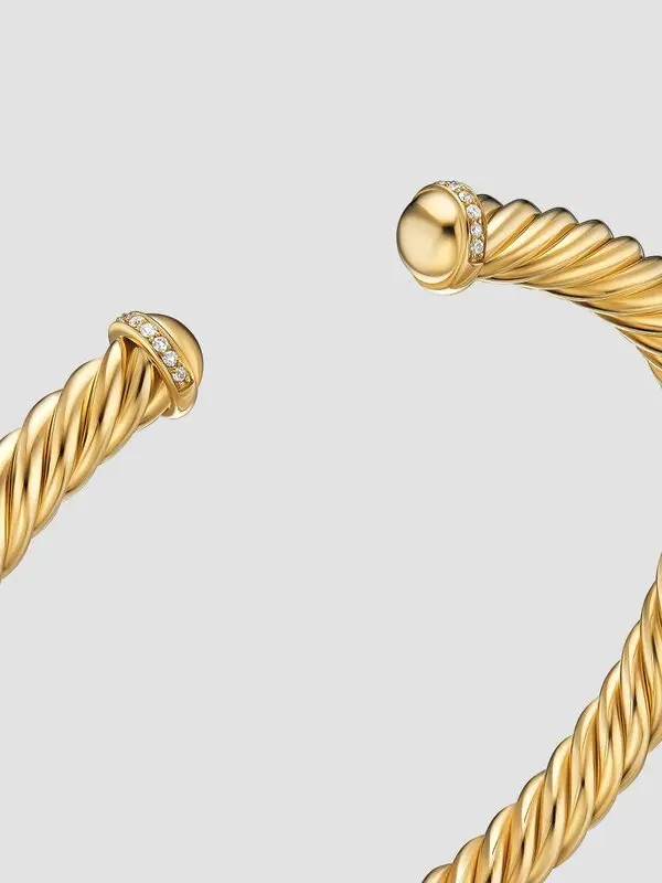David Yurman Cable Cuff Bracelet In 18k Yellow