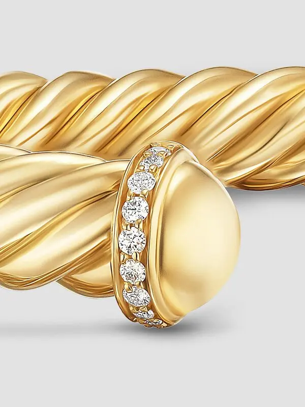 David Yurman Cable Cuff Bracelet In 18k Yellow