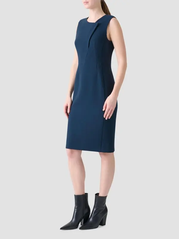 Akris Smu Lapel Wool Sheath Dress
