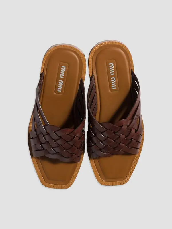 Miu Miu Leather Slides