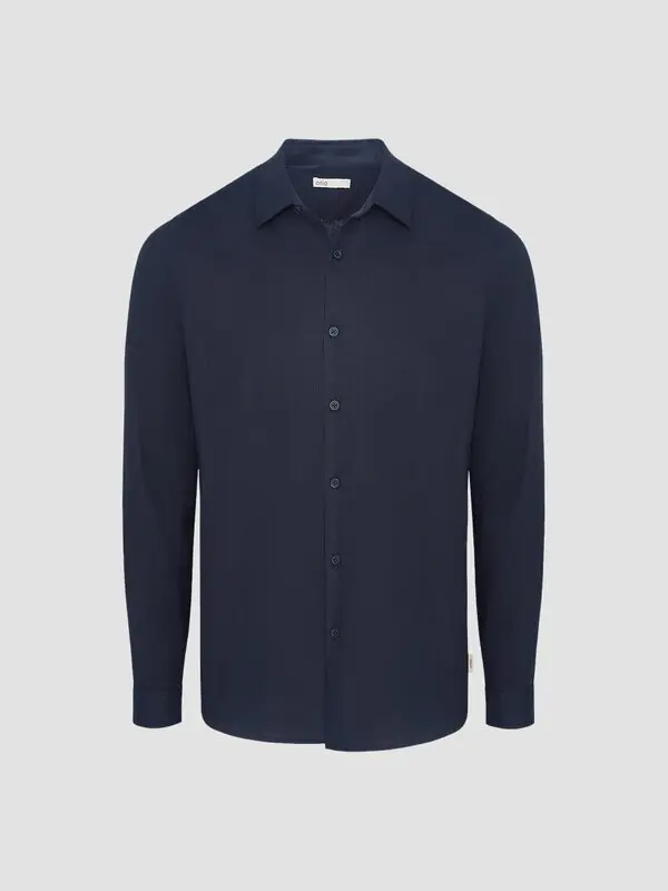 Onia Stretch Linen-blend Shirt - Midnight