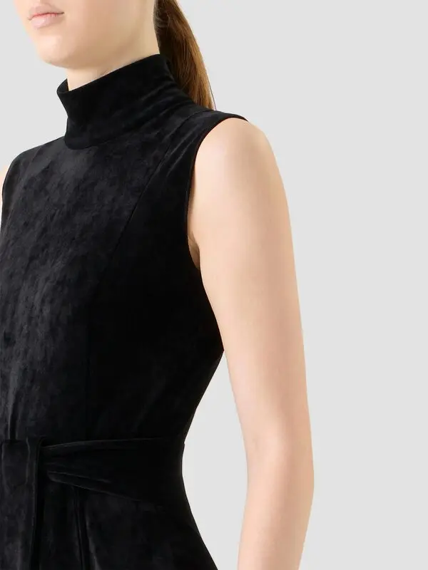 Akris Velvet Tie-waist Maxi Dress