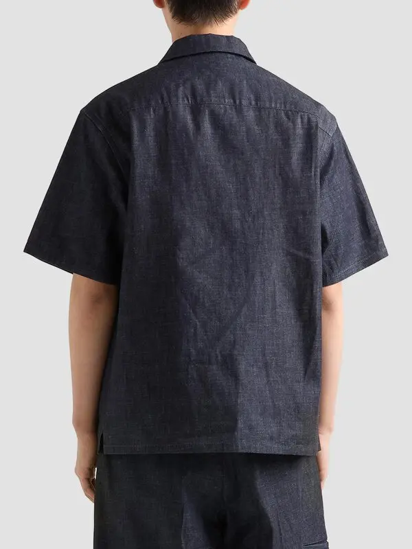 Prada Short-sleeved Chambray Denim Shirt
