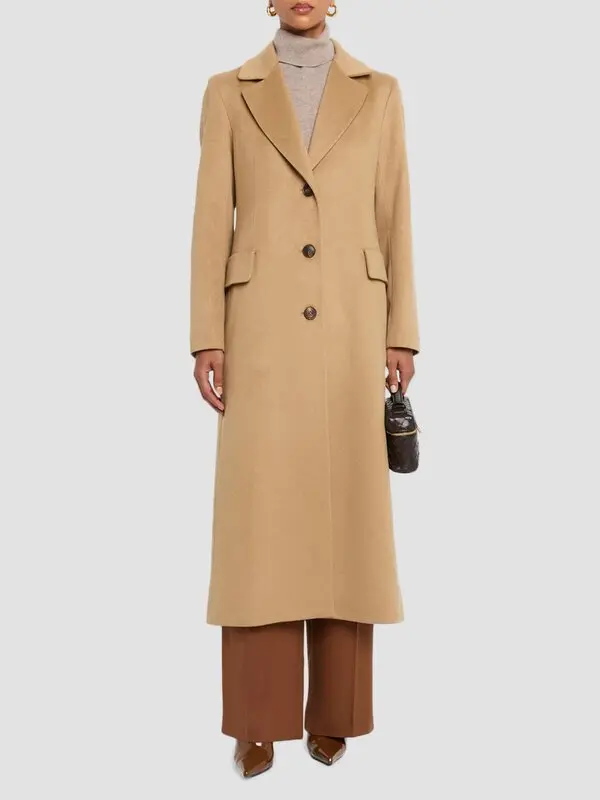 Fleurette Mia Cashmere Maxi Coat - Camel