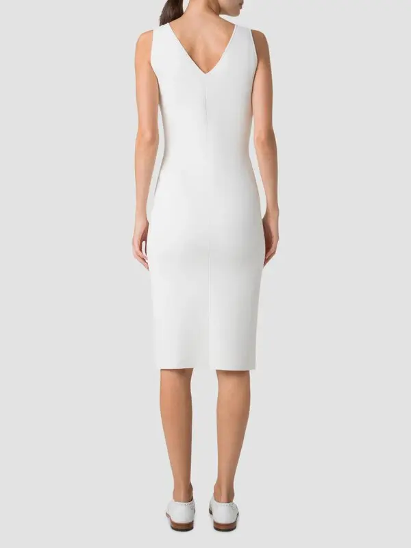 Akris Stretch V-neck Sheath Midi-dress